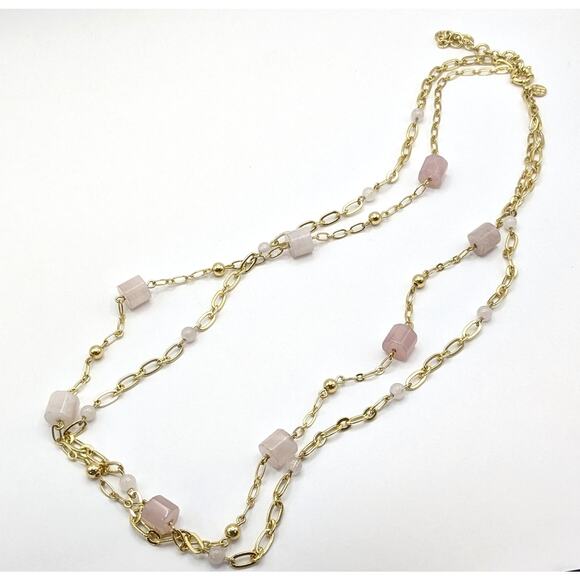 Talbots | Jewelry | Talbots Signed Blush Pink Rose Quartz Dual Strand ...